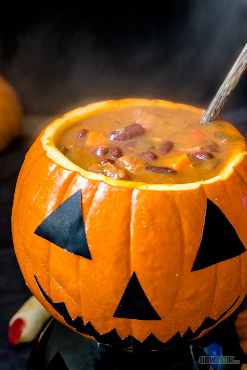 The Halloween Crock Pot: Slow Cook Beef Pumpkin Soup Recipe